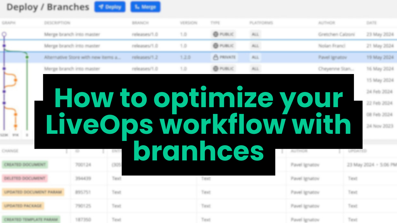 How to optimize LiveOps workflow with branches — Balancy